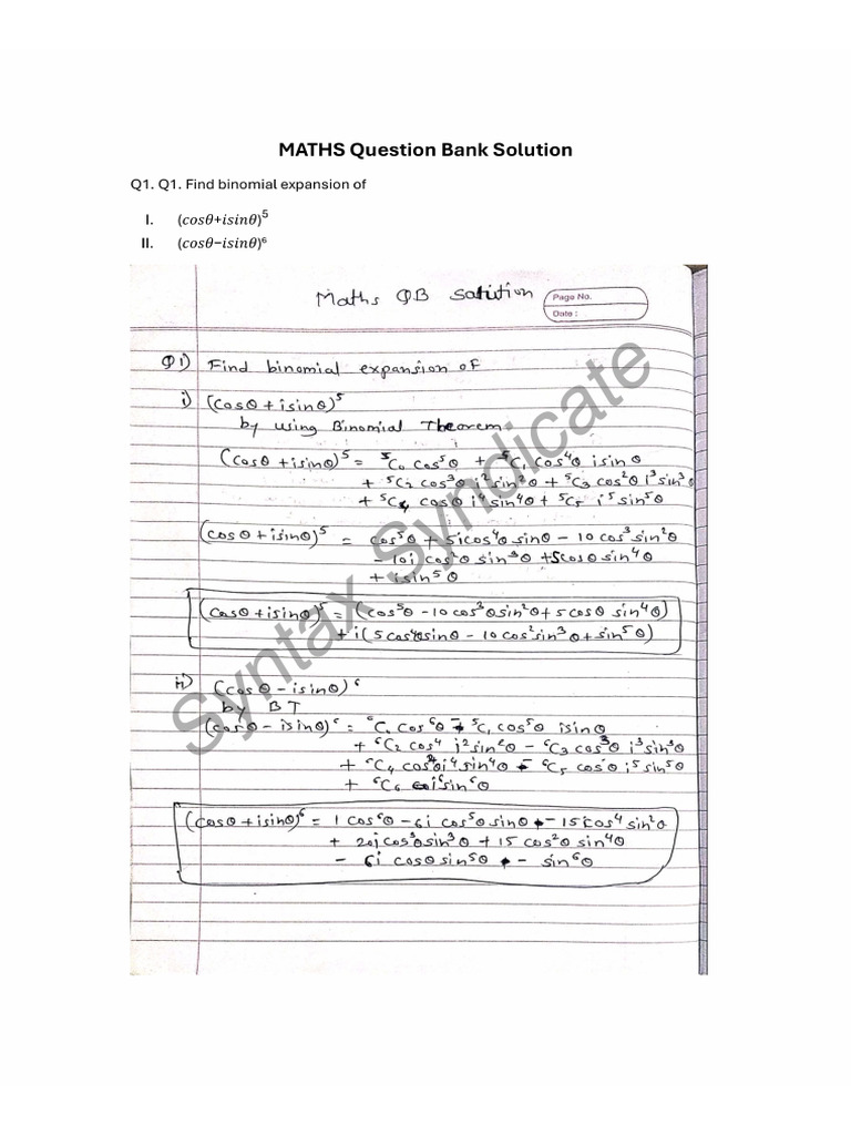 Mthas QB Solution | PDF