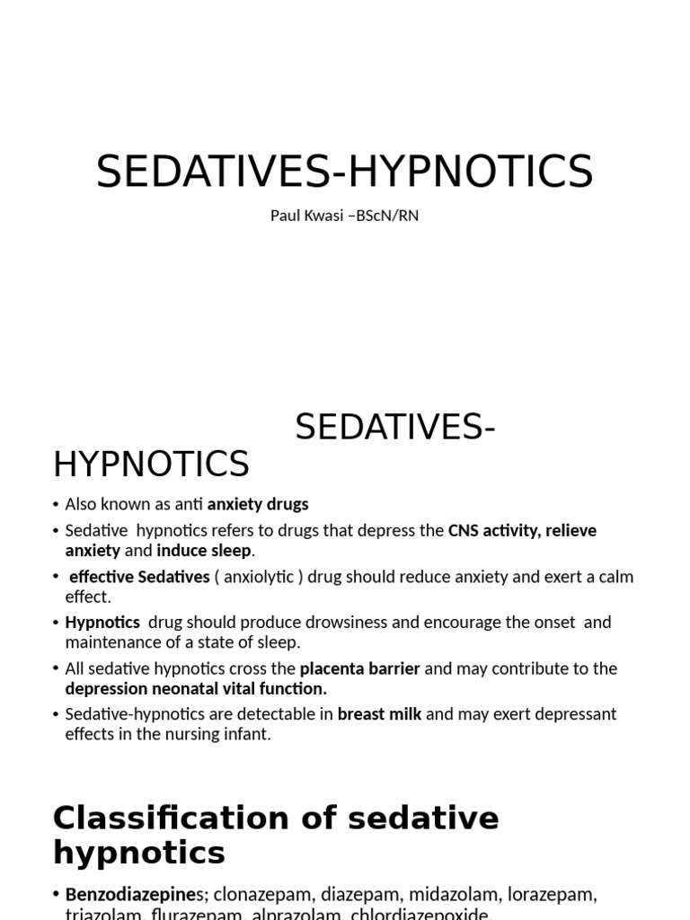 Sedative - Hypnotics | PDF | Benzodiazepine | Antipsychotic