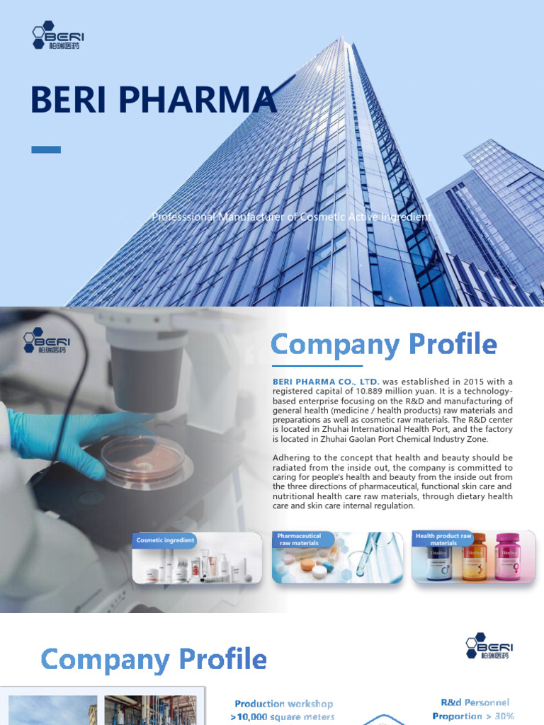 BERI PHARMA: Cosmetic Ingredient Manufacturer | PDF | Chromatography ...