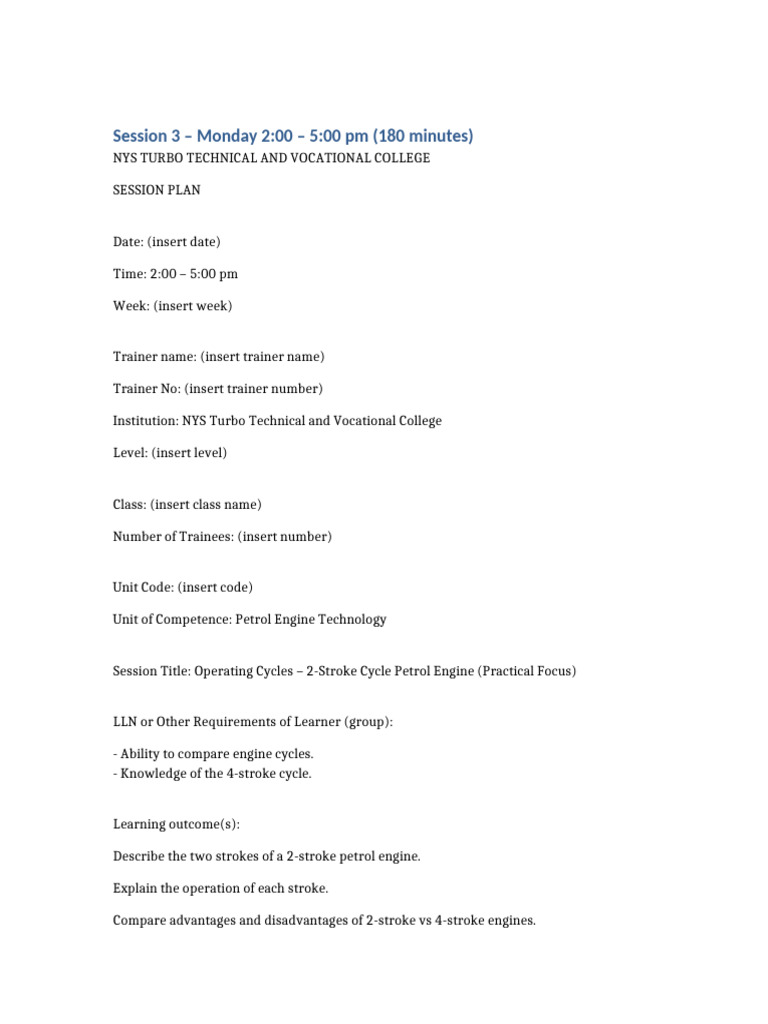 Session 3 Plan | PDF