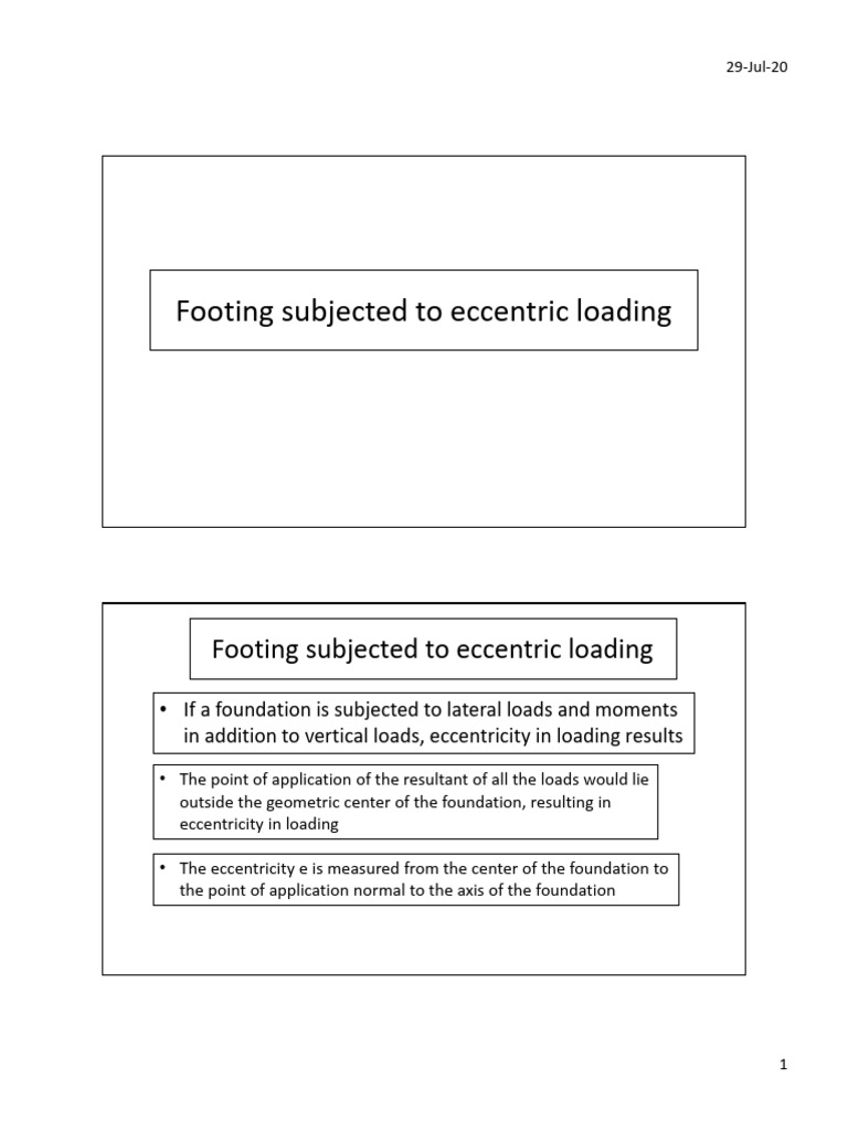 Eccentric Loading Effects on Footings | PDF | Mechanics | Applied And ...