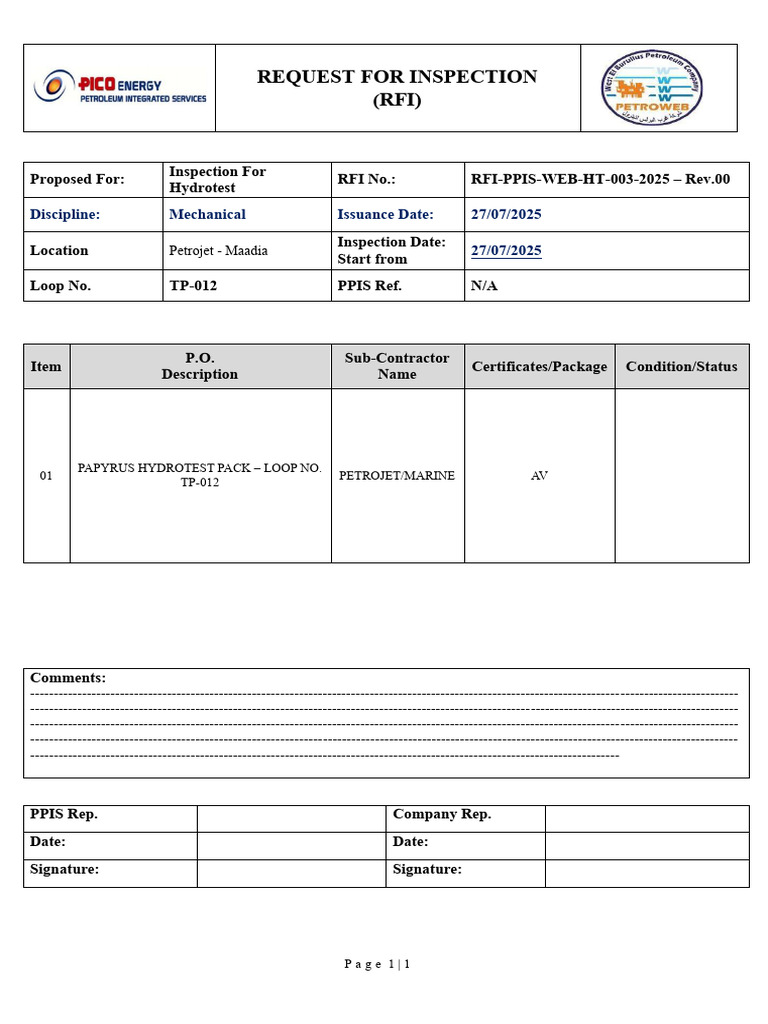 Rfi Ppis Web HT 003 2025 | PDF