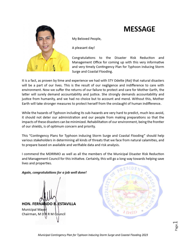 Pitogo Contingency Plan For Typhoon, Storm Surge and Coastal Flooding ...