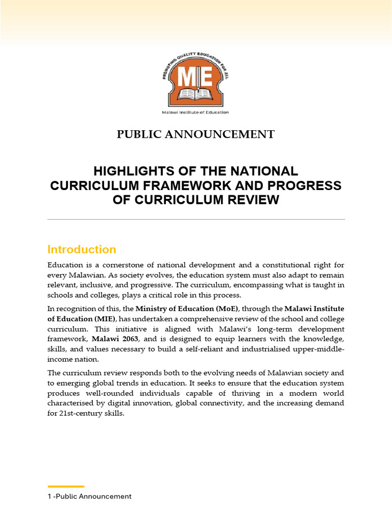 National Curriculum Framework Review Highlights | PDF | Vocational ...
