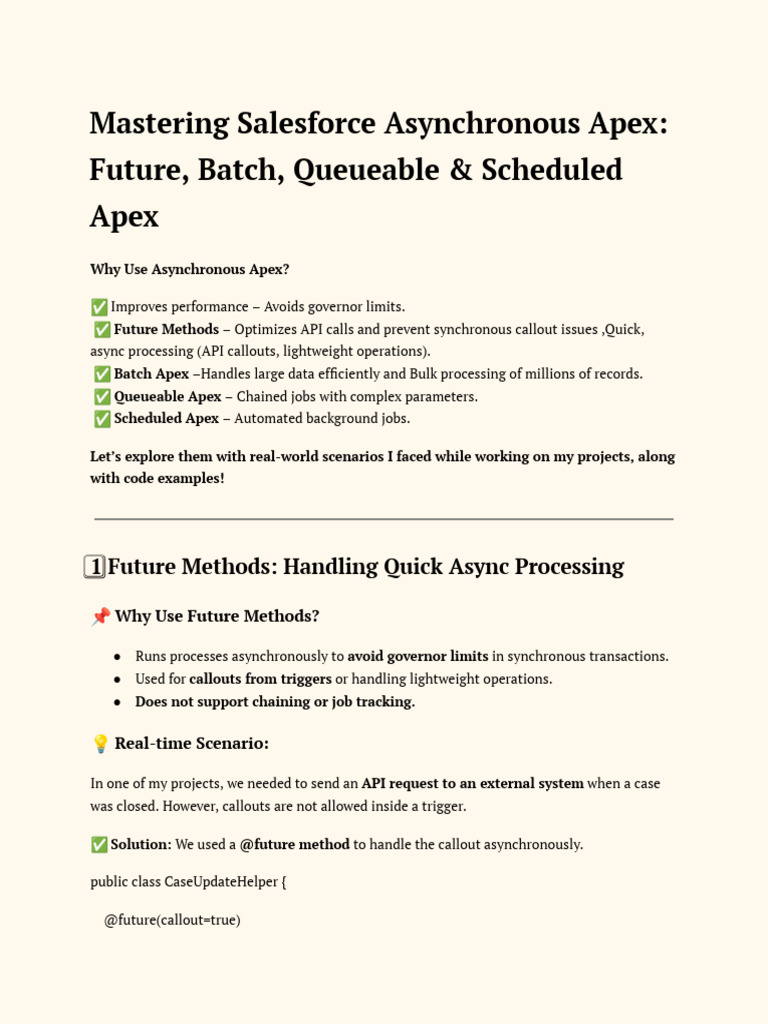 Mastering Salesforce Asynchronous Apex | PDF | Databases | Information ...