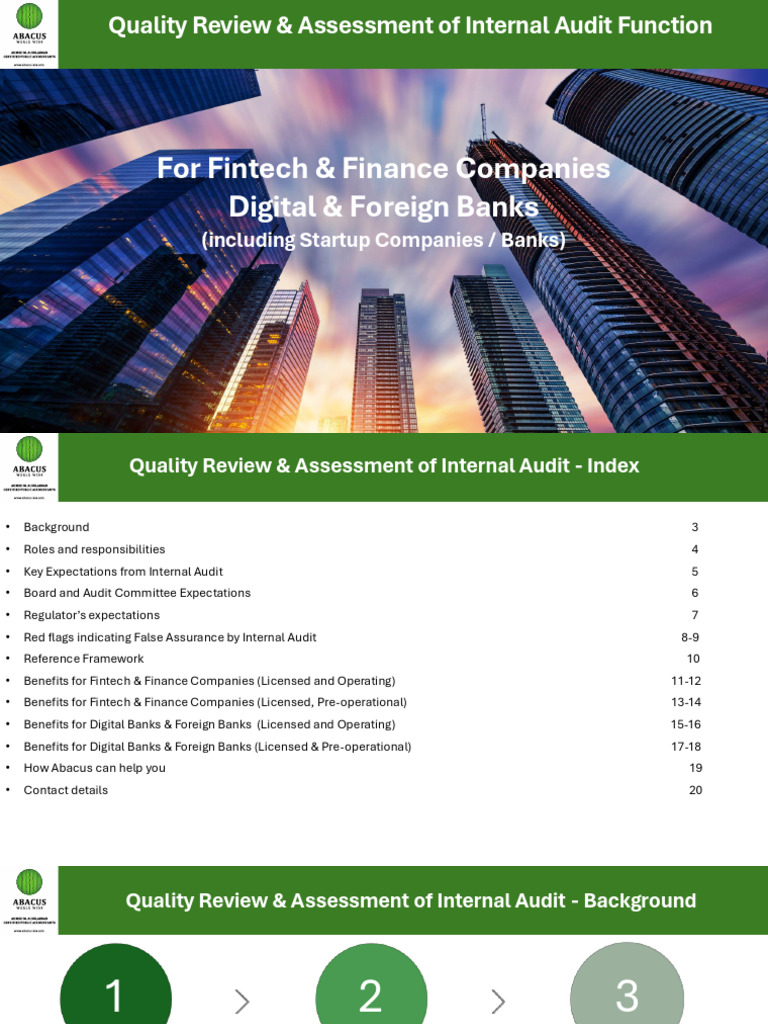 Internal Audit Quality Review for Fintech | PDF | Internal Audit | Audit