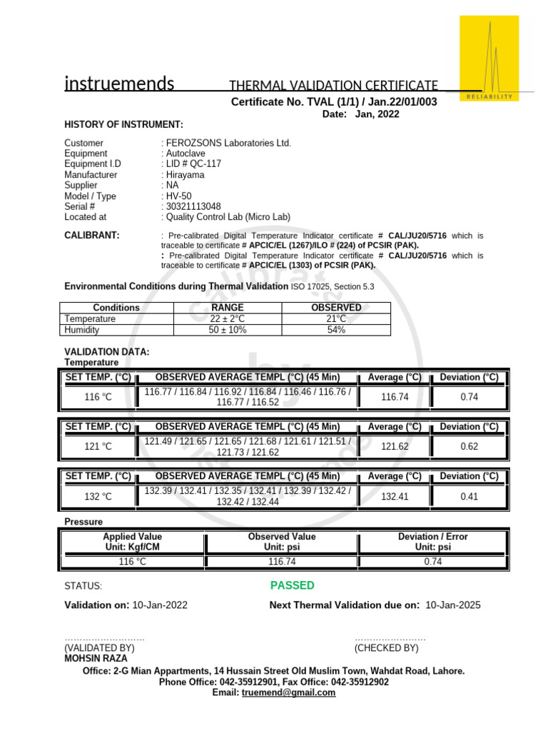 QC-117 Calibration Certificate | PDF | Physical Quantities | Applied And Interdisciplinary Physics