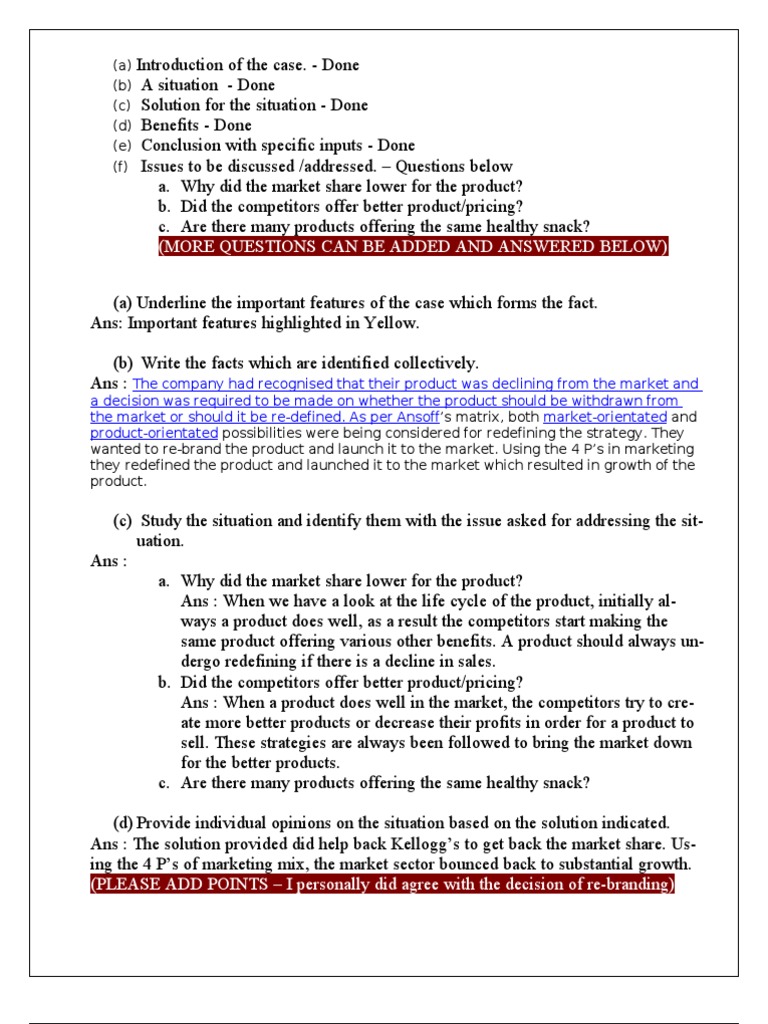 Kelloggs Case Study 1 | PDF | Brand | Pricing