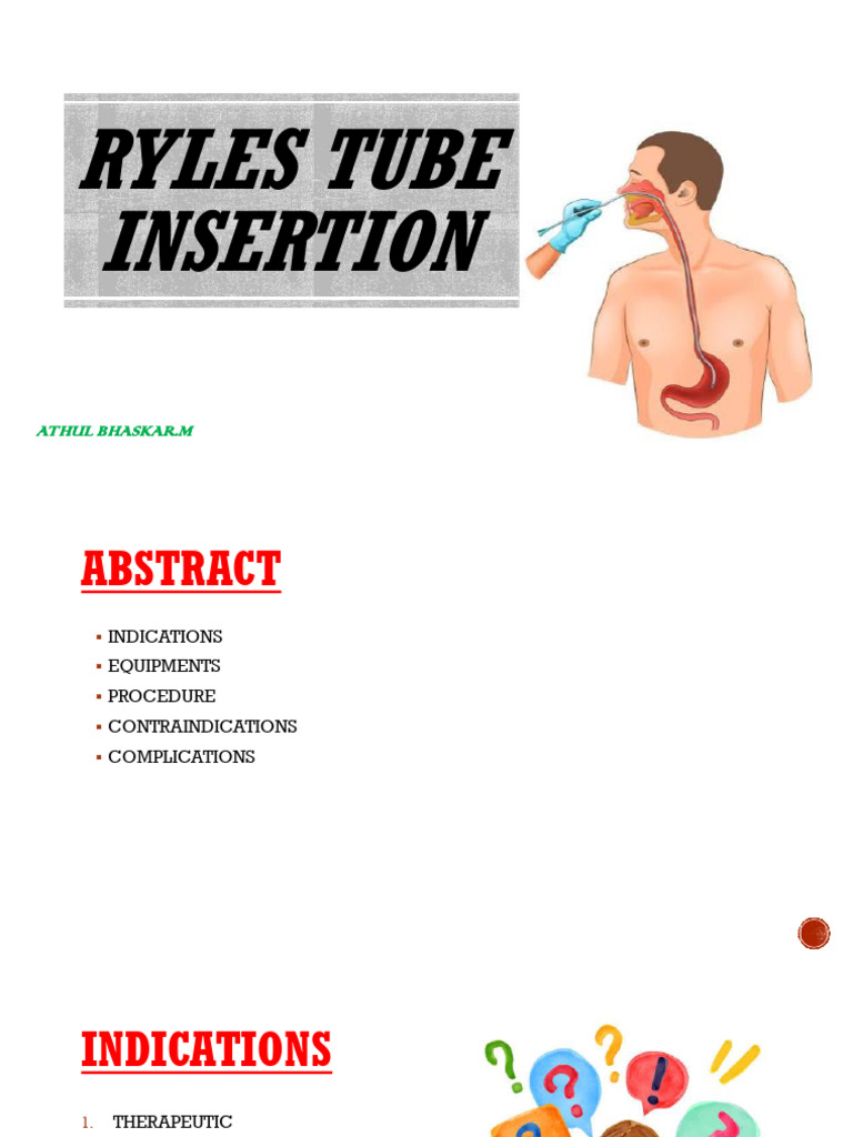 Ryles Tube Insertion: Procedure & Risks | PDF