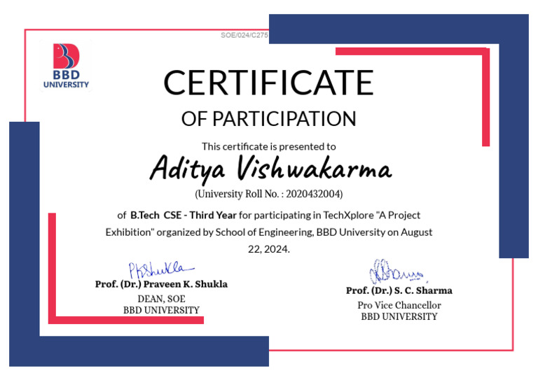 Certificate: Aditya Vishwakarma | PDF
