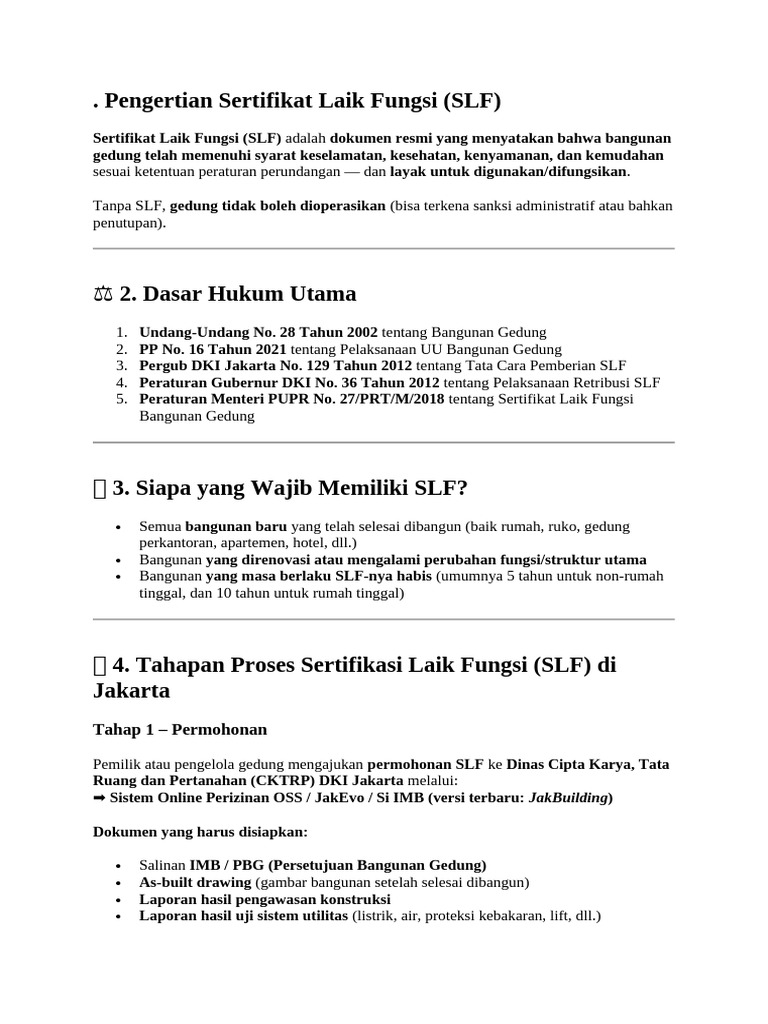 Sertifikasi Laik Fungsi | PDF