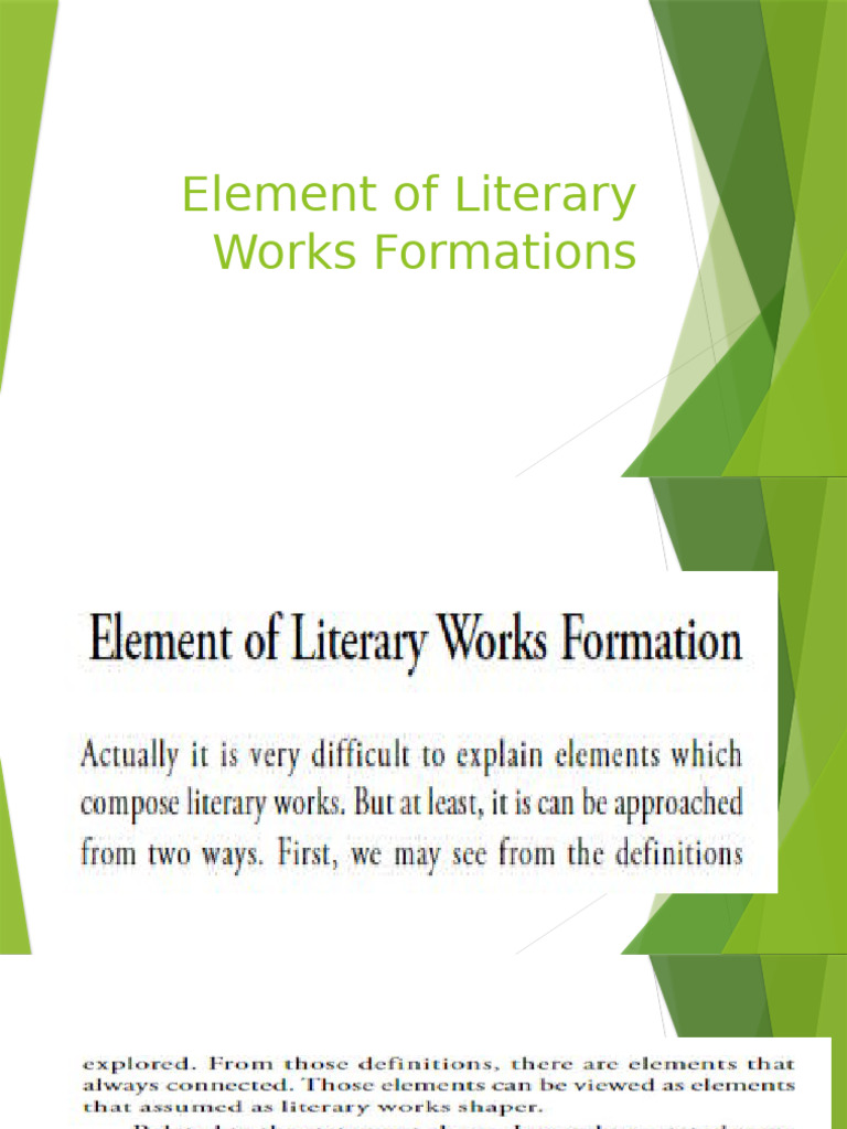 Element of Literary Work Formations | PDF