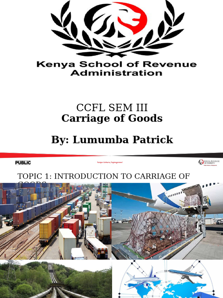 Topic 1 Introduction To Carriage of Goods | PDF | Cargo | Transport