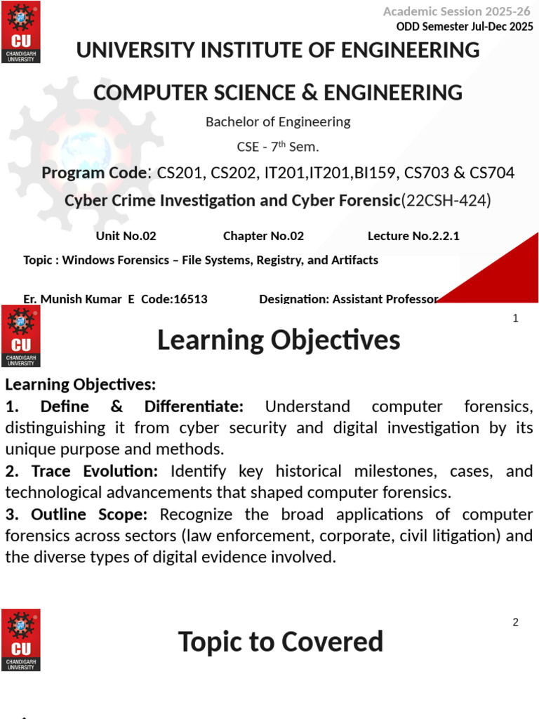 Windows Forensics: File Systems & Artifacts | PDF | File System ...