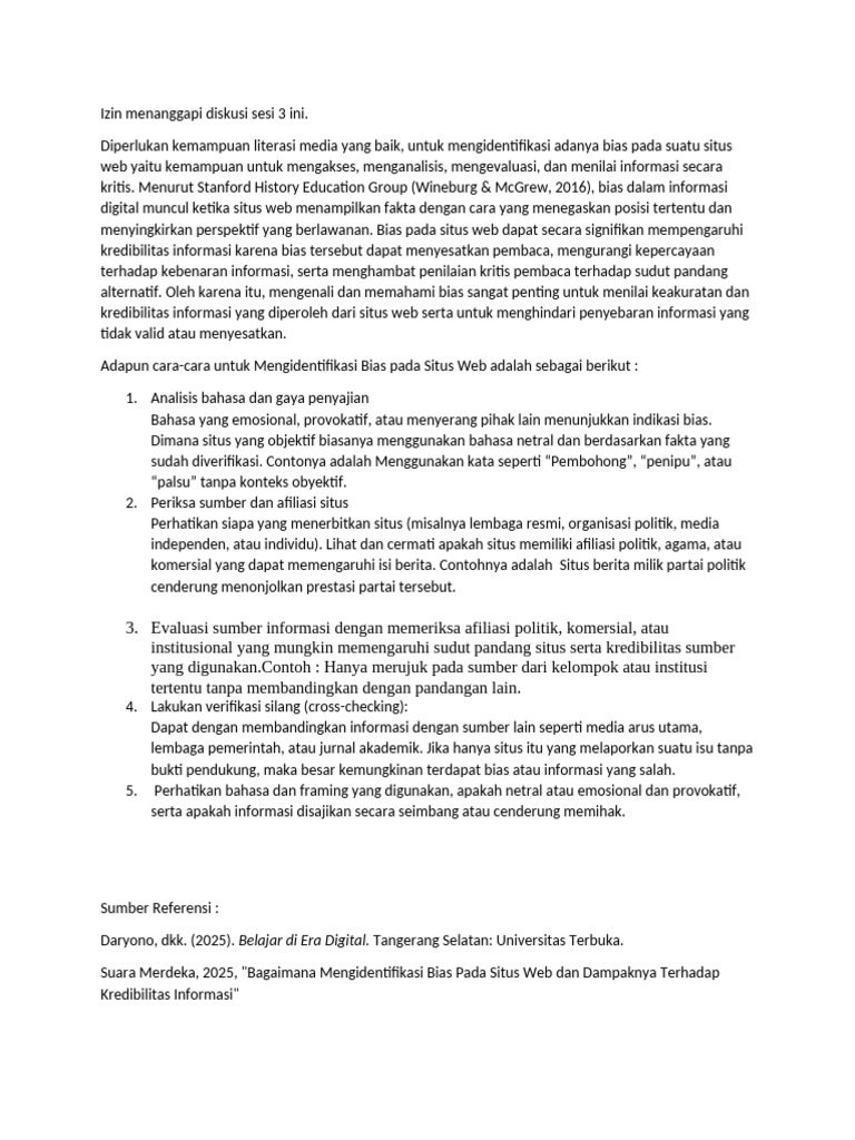 Belajar Era Digital Diskusi Sesi 3 | PDF