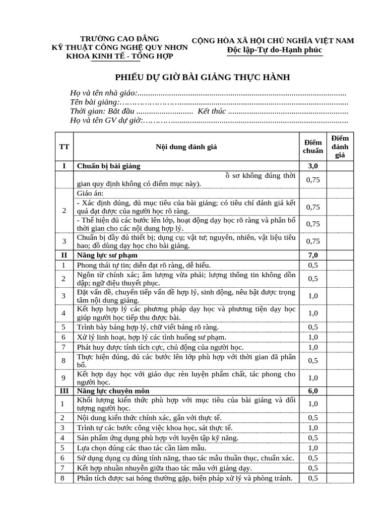Phieu D Gi TH C Hành | PDF