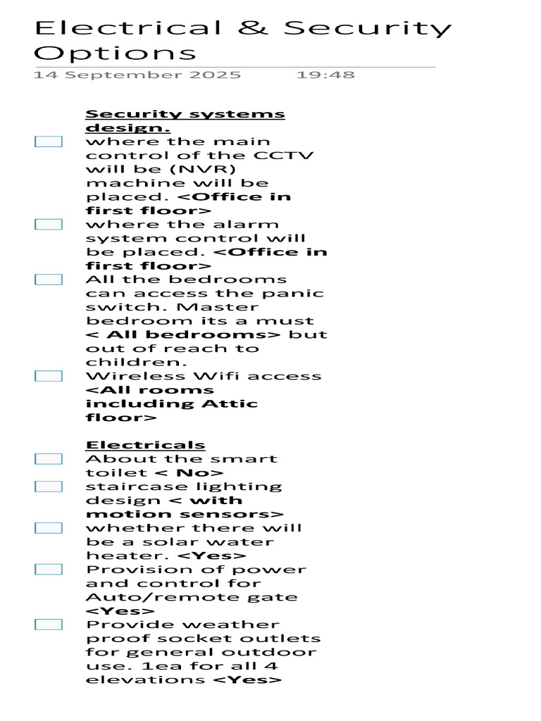 Electrical Security Options | PDF
