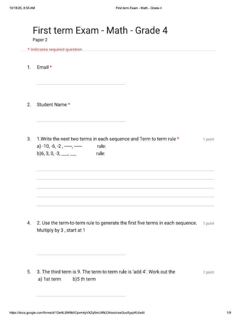 Math Exam g4 - p2 | PDF