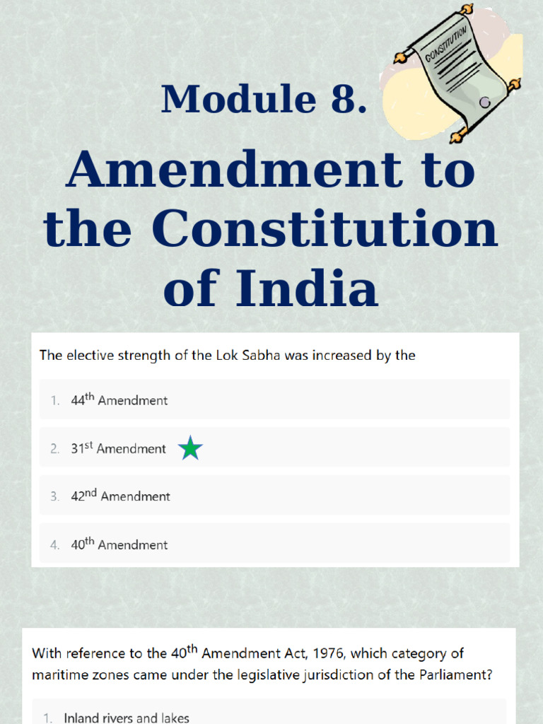 Module 8. Amendment To The Constitution | PDF | Constitutional ...