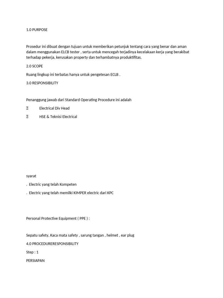 Panduan Pengujian ELCB yang Aman | PDF