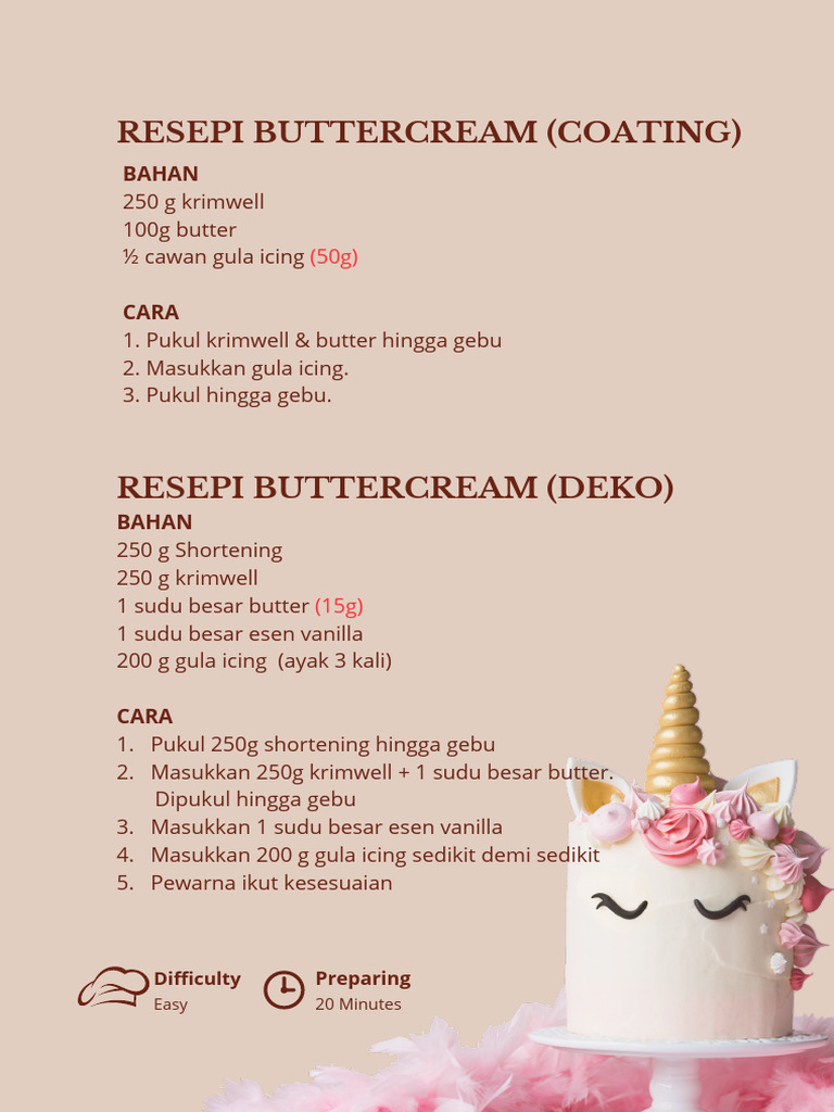 Brown Bakery Recipe Book A4 Document | PDF