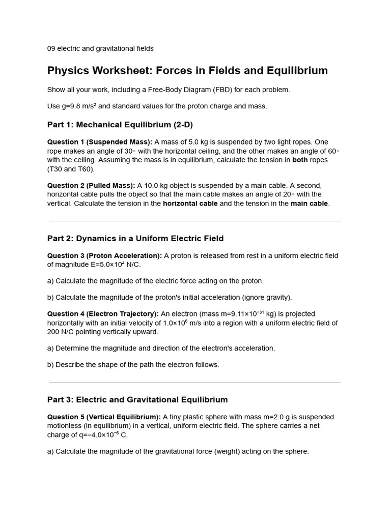 S6 09 Electric and Gravitational Fields | PDF | Force | Mass