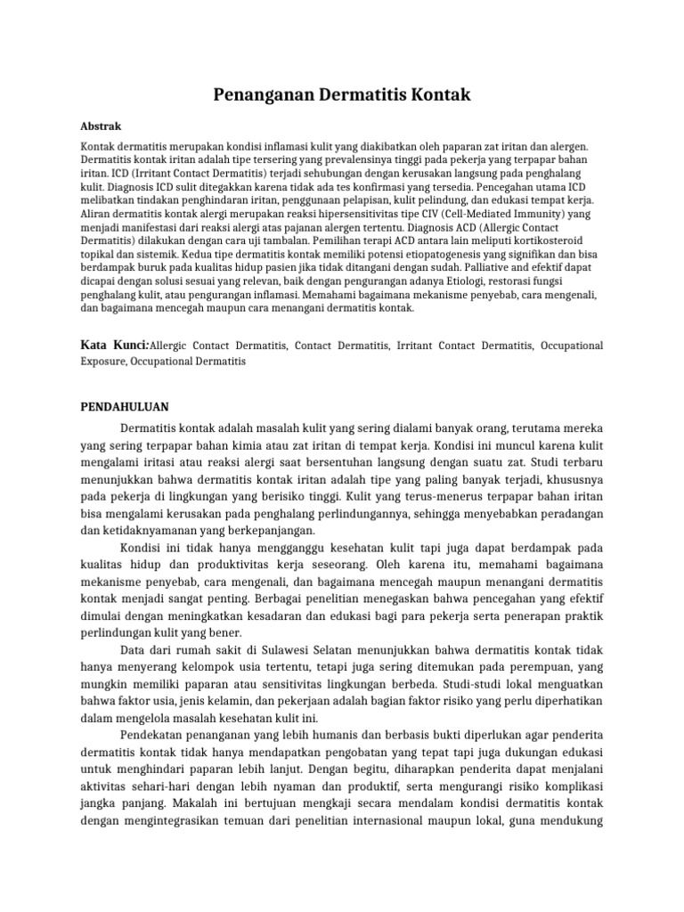 Penanganan Dermatitis Kontak Efektif | PDF