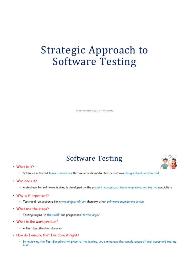 Strategic Software Testing Approaches | PDF | Software Testing | Unit ...