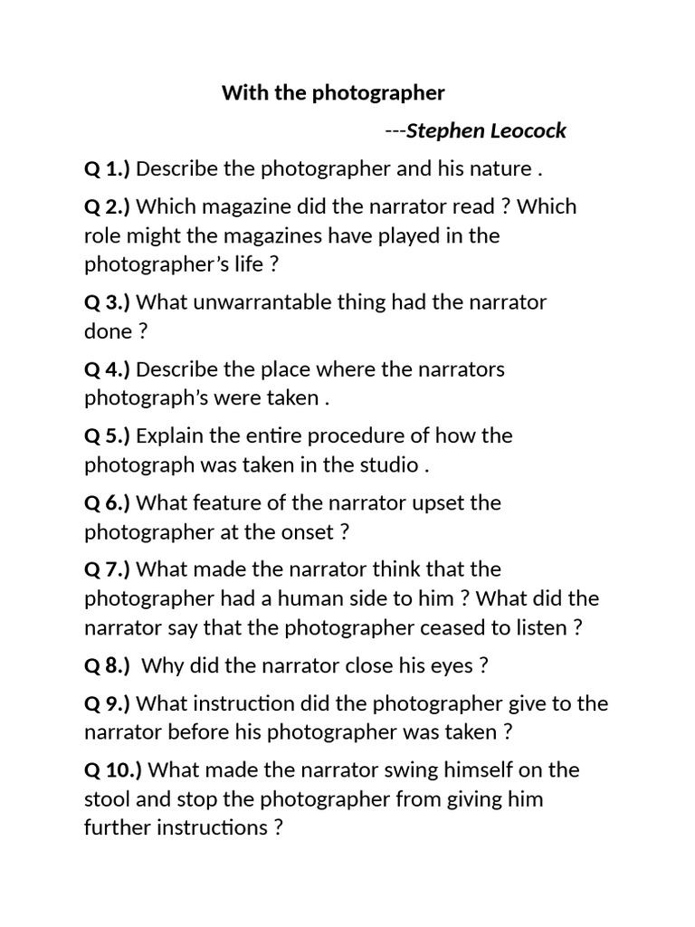 Insights into "With the Photographer" | PDF