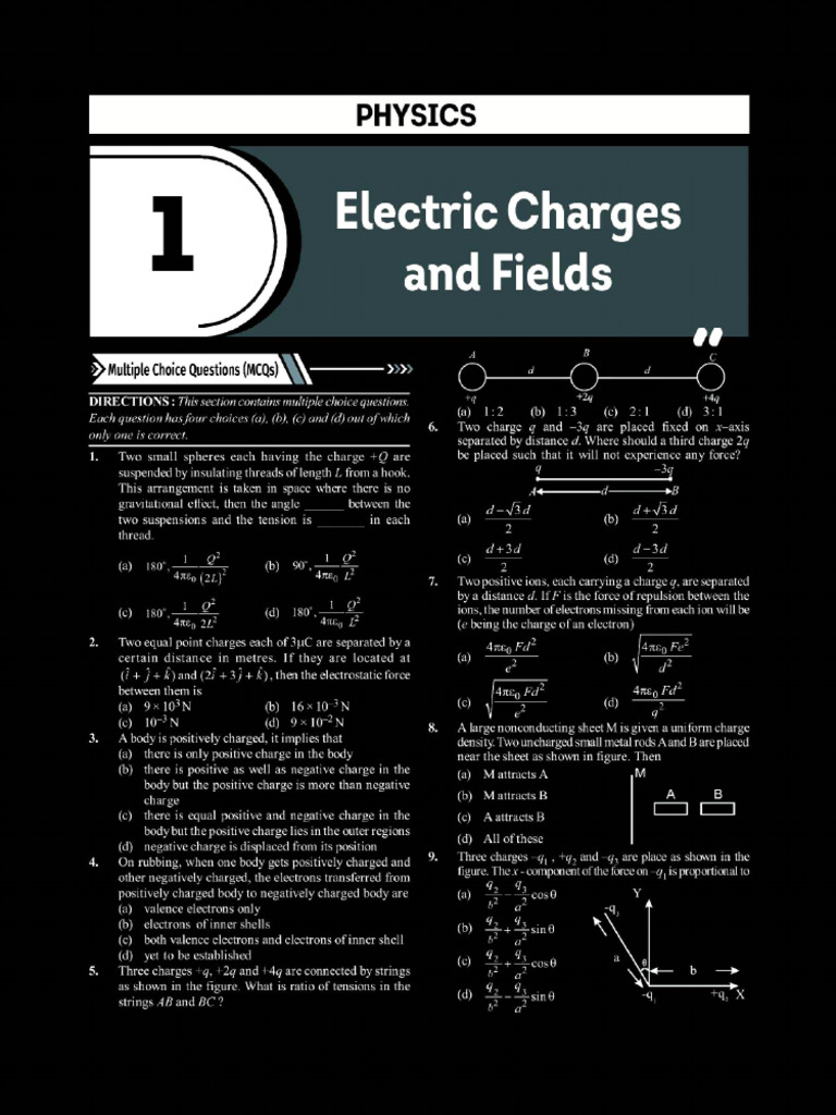 Electric Charges and Fields | PDF