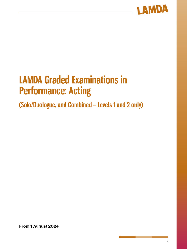 LAMDA Acting Examination Overview | PDF | Learning | Educational Assessment
