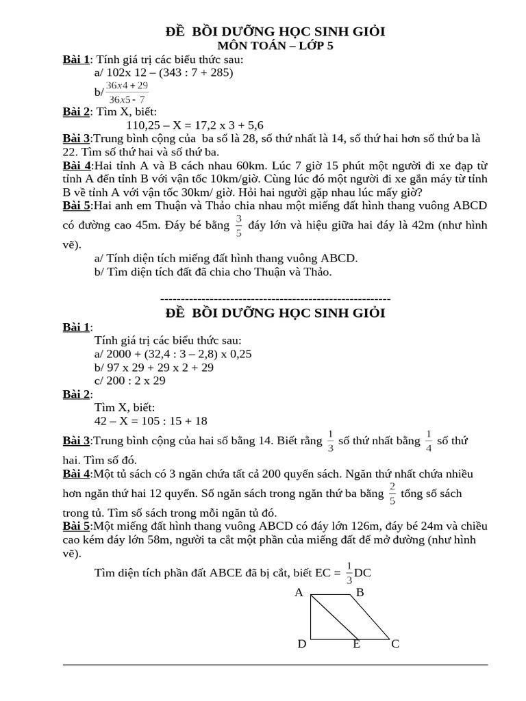16 de Thi HSG Lop 5 | PDF