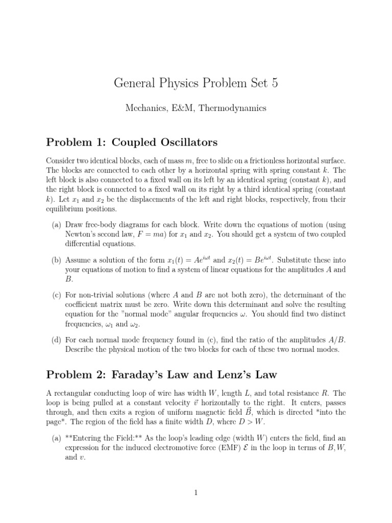 General Physics Problems 626265159 | PDF | Normal Mode | Physics