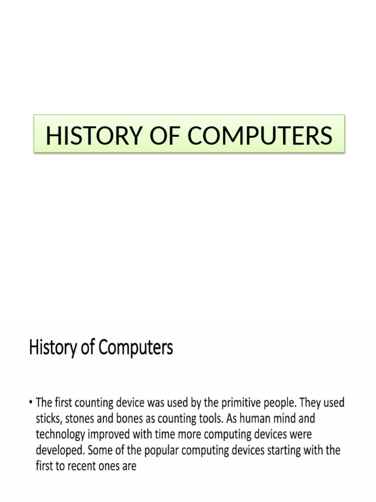 History of Computers | PDF