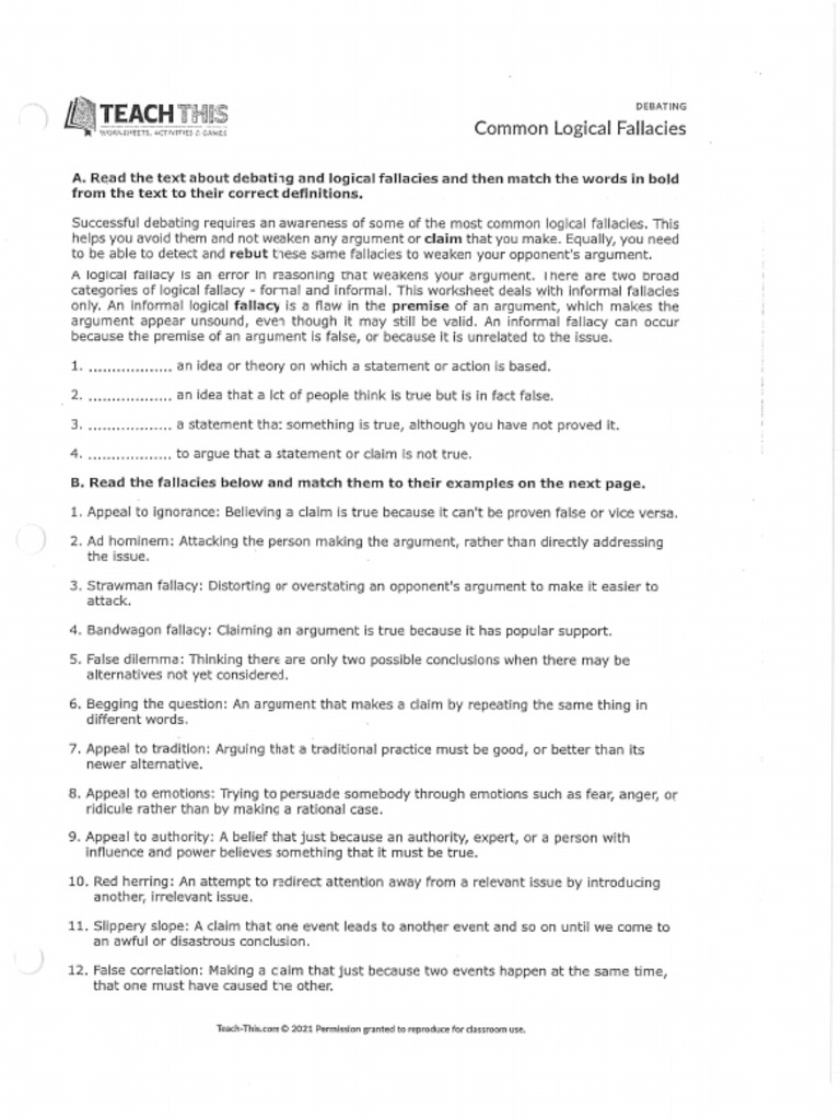 Common Logical Fallacies | PDF