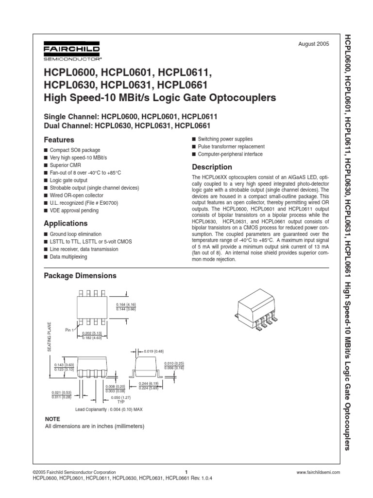 High-Speed 10 MBit/s Optocouplers | PDF | Electrical Engineering ...