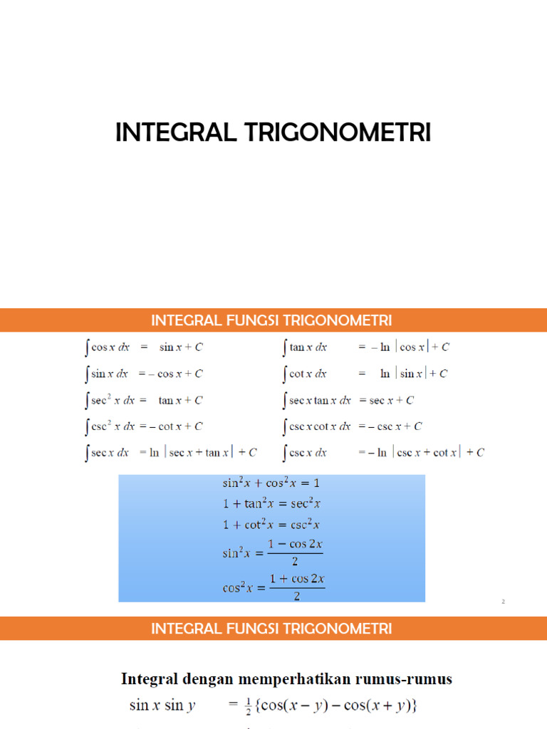 17b. Integral Trigonometri | PDF