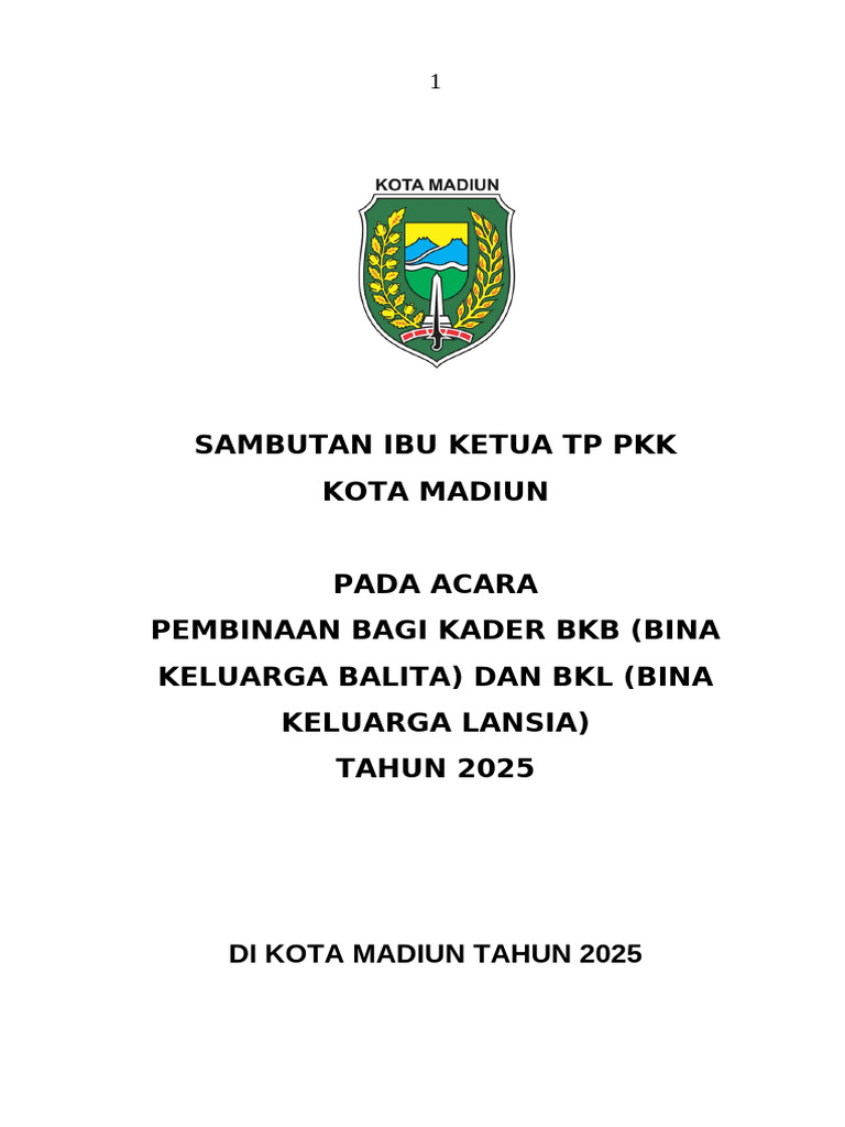 2. Sambutan Pembinaan Kader Poktan Bkb Dan Bkl | PDF