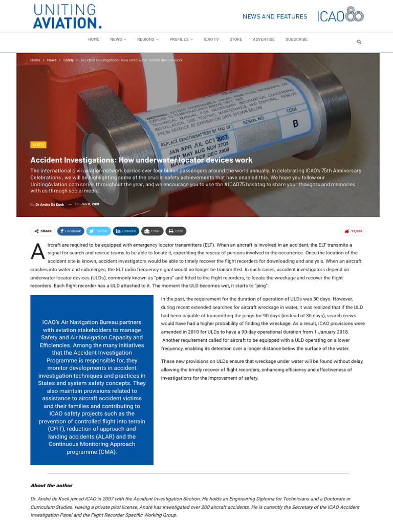 ELT Underwater Info | PDF | Aviation | Aviation Safety