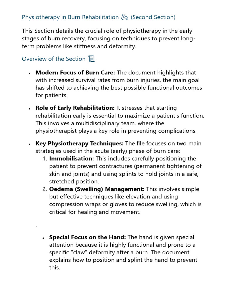 Rehabilitation Post Burn Injury | PDF
