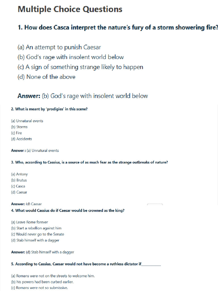 Julius Caesar Act I Scene III Notes | PDF