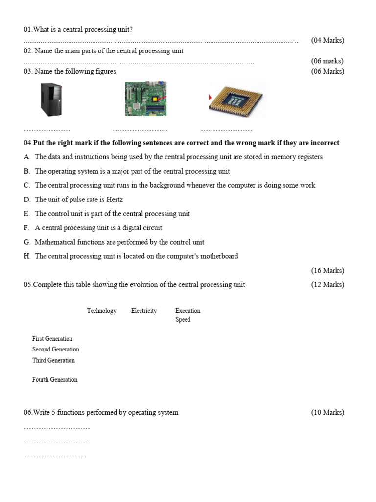English Medium Anawarana | PDF | Operating System | Central Processing Unit