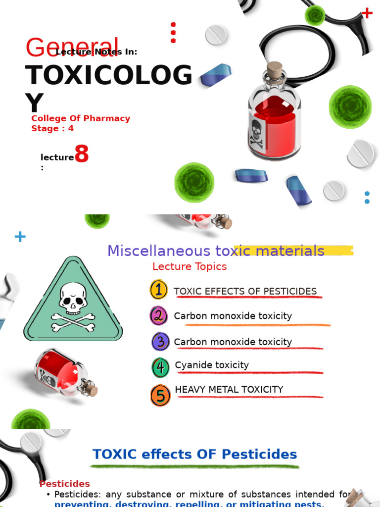 Lecture 8 General Toxicology | PDF | Medical Specialties