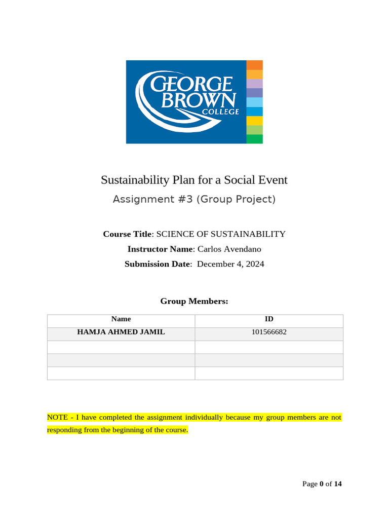 Assignment 3 Sustainability Plan | PDF | Sustainability | Reuse