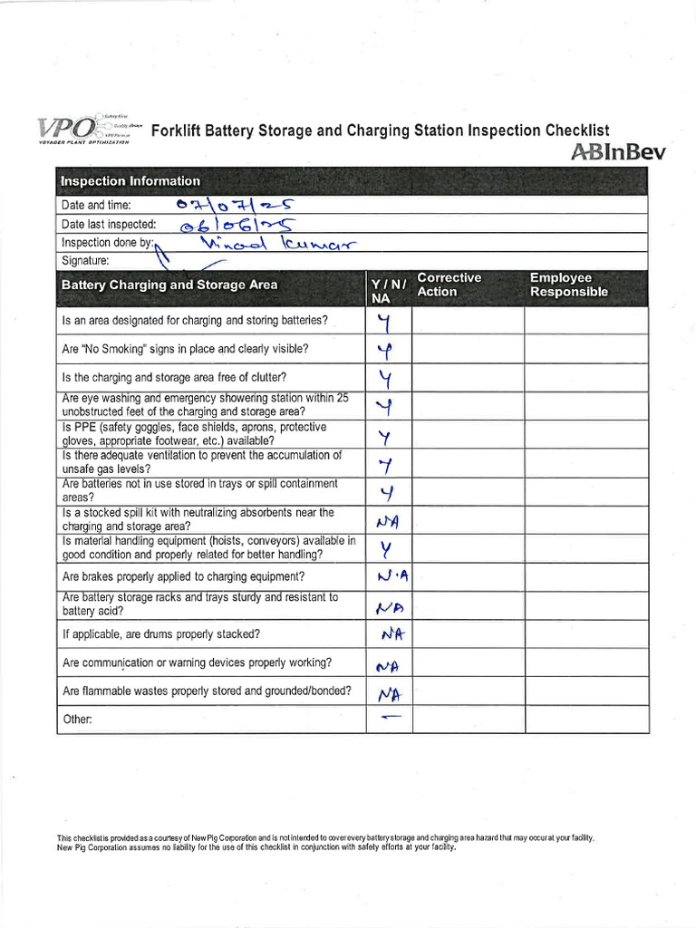 FLT Charging Station Inspection | PDF