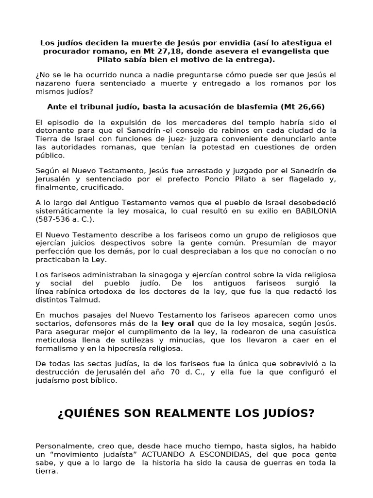 Orígenes de los judíos Ashkenazi | PDF | Fariseos | Jesús