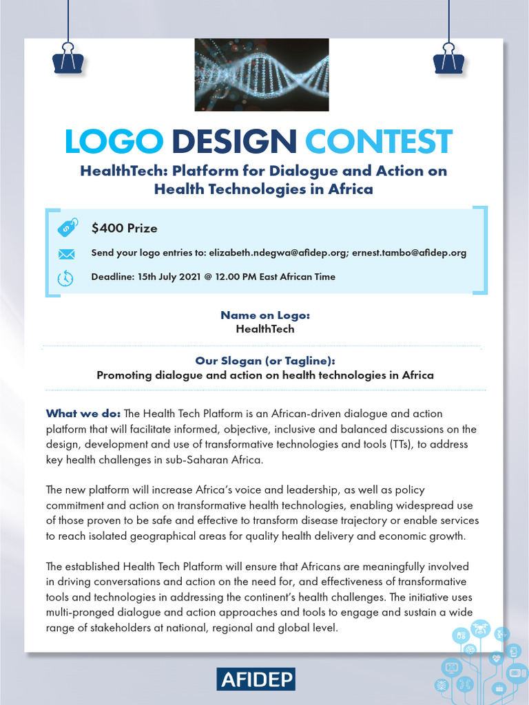 AFIDEP Logo Design Contest The HealthTech Platform July 2021 | PDF
