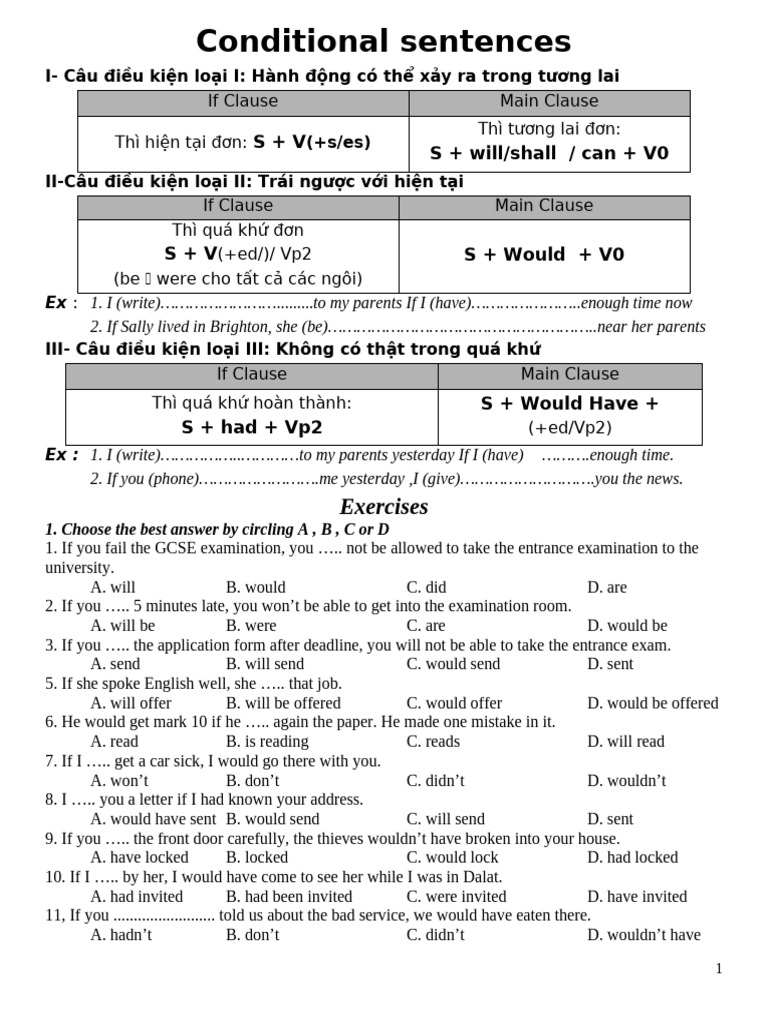 BT Trac Nghiem Ve Cau Dieu Kien | PDF