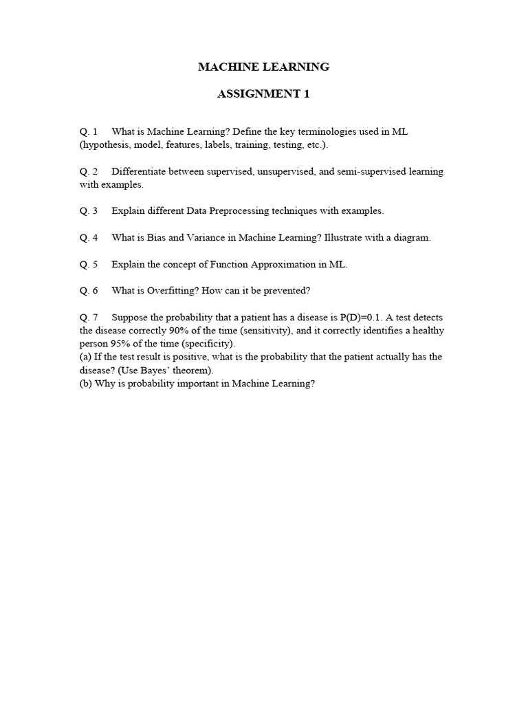 Machine Learning Assignment 1 | PDF