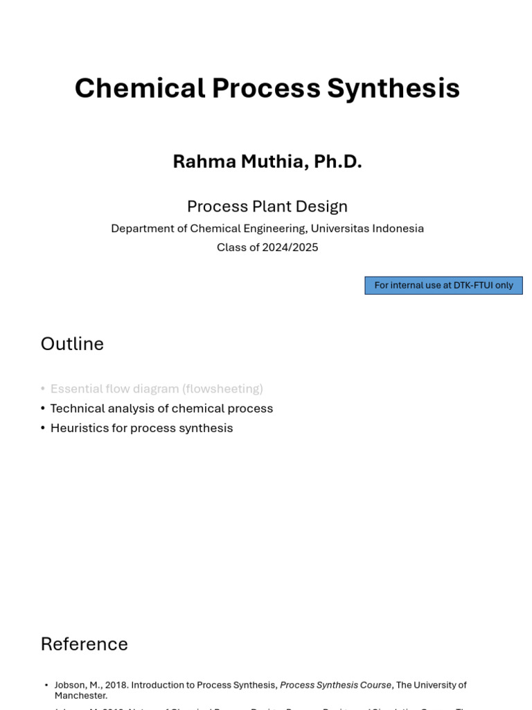 Process Synthesis in Chemical Design | PDF | Chemical Substances ...